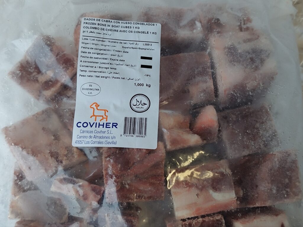 FROZEN BONE IN GOAT CUBES 1kg (Goat meat) – Gracey stores